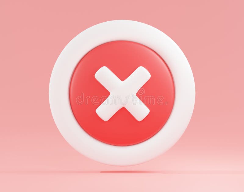 Failed Icon 3d Render Minimal Stock Image - Illustration of modern ...