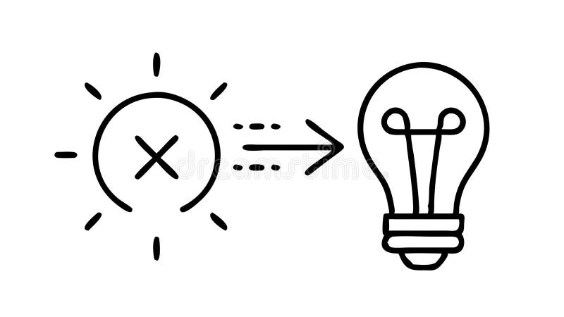 Failed Idea Connection Icon: Blocked Innovation Concept, Vector Design ...