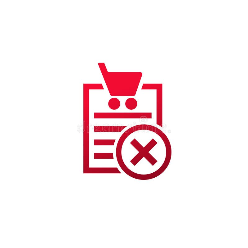 Failed order icon on white stock vector. Illustration of internet ...