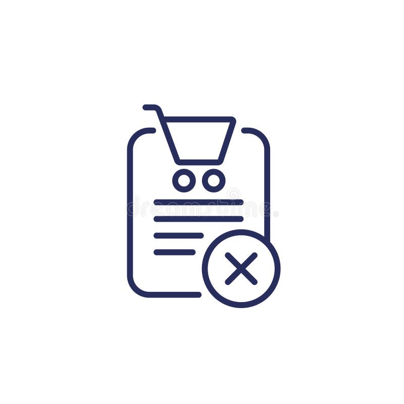 Failed Order Line Icon, Vector Stock Illustration - Illustration of ...