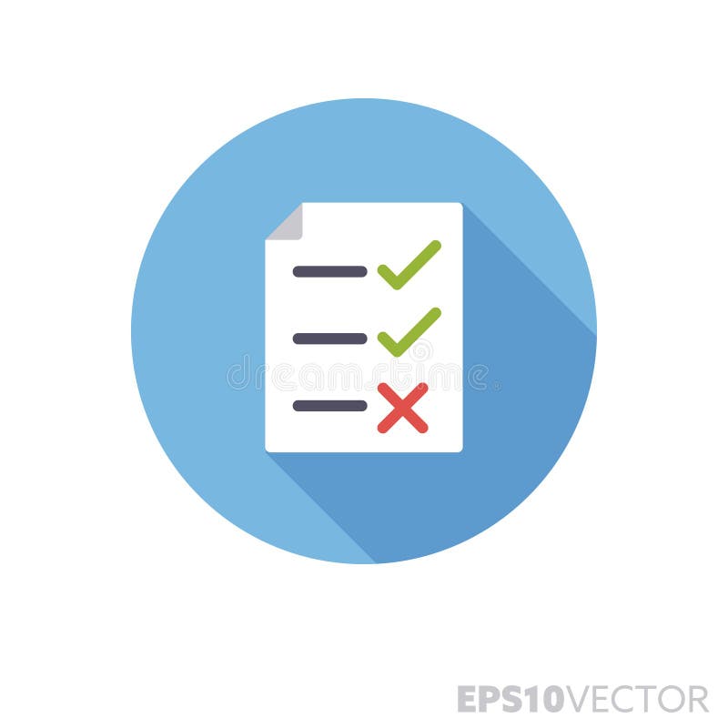 Failed Quality Control Checklist Flat Design Long Shadow Color Vector ...