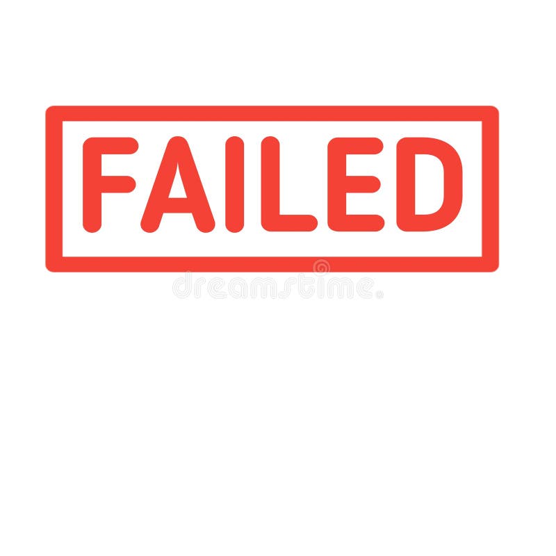 Failed Red Square Rubber Seal Stamp Stock Illustration - Illustration ...