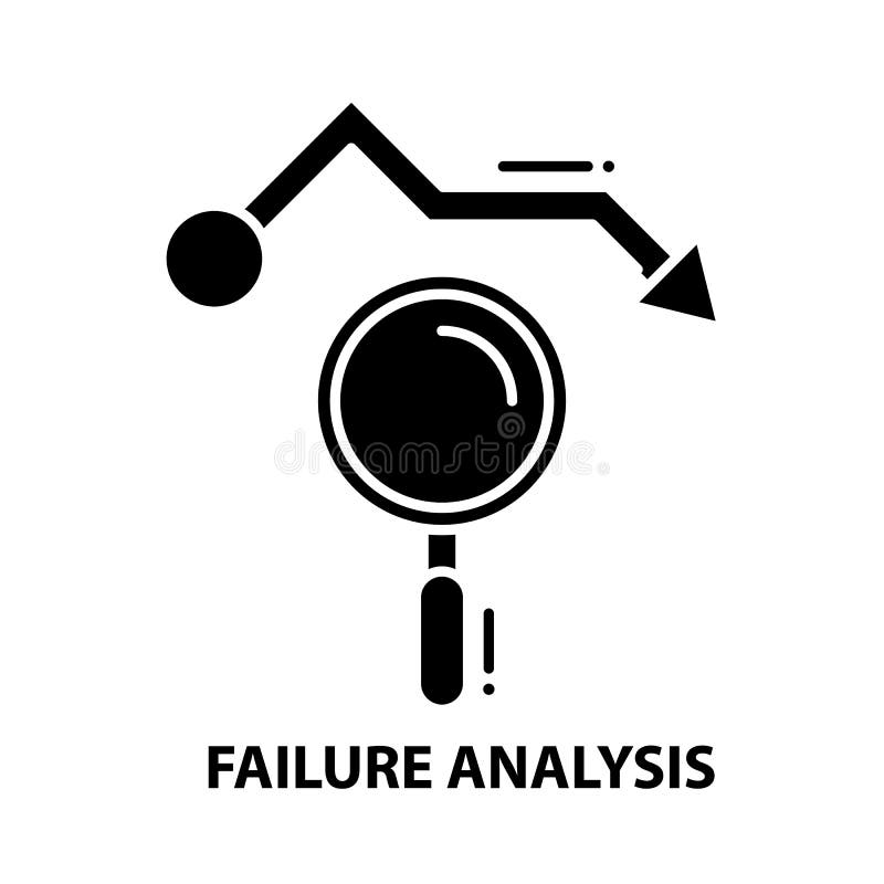 Failure Analysis Icon, Black Vector Sign with Editable Strokes, Concept ...