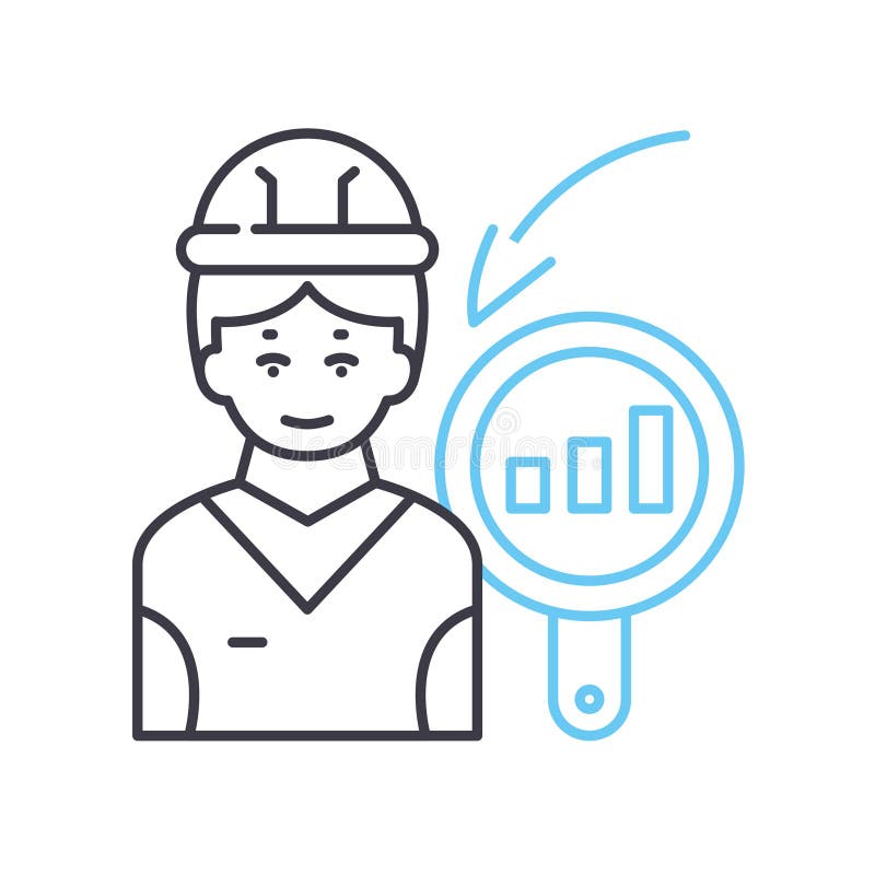 Failure Analysis Line Icon, Outline Symbol, Vector Illustration ...