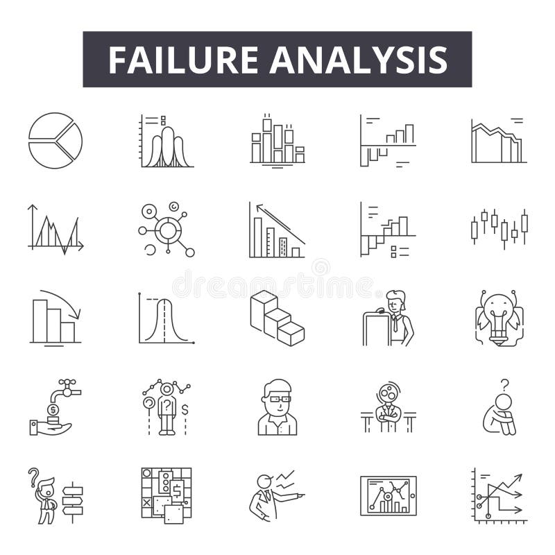 Failure Analysis Line Icons, Signs, Vector Set, Outline Illustration ...