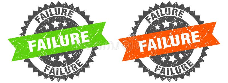 Failure Band Sign. Failure Grunge Stamp Set Stock Vector - Illustration ...
