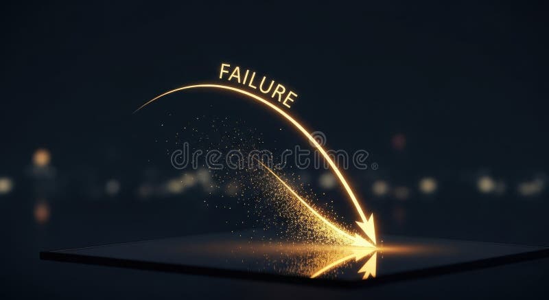 Failure Concept with Arrow and Particles Stock Illustration ...