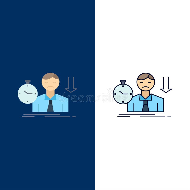 Failure, Fail, Sad, Depression, Time Flat Color Icon Vector Stock ...