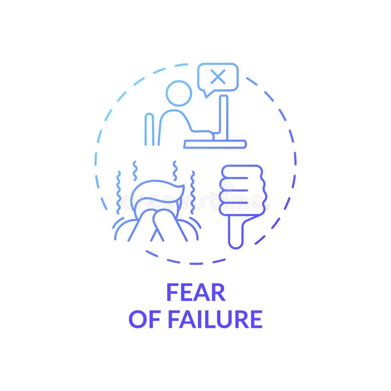 Failure fear concept icon stock vector. Illustration of anxiety - 206067737
