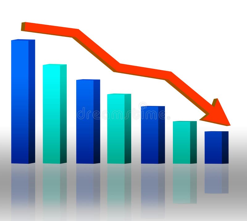 Business Decline Chart Graph with Falling Arrow Stock Image - Image of ...
