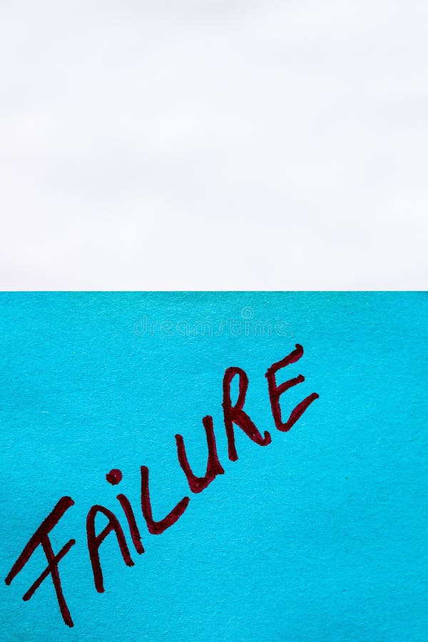 Failure Handwriting Text Close Up Isolated on Blue Paper with Copy ...