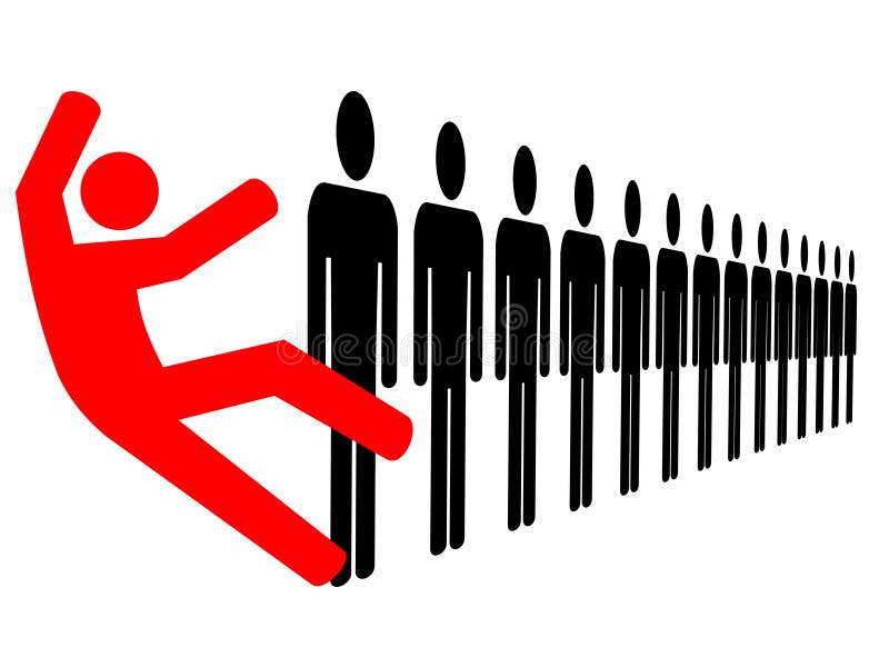 Failure man falling over stock vector. Illustration of slip - 7326717