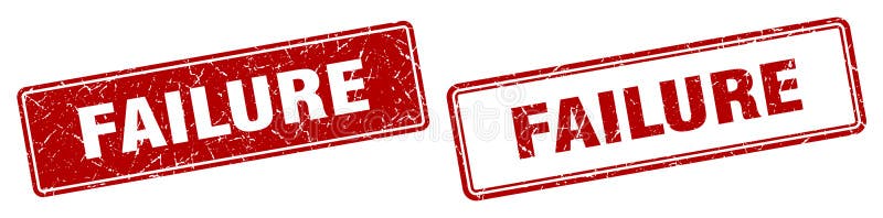 Failure Stamp Set. Failure Square Grunge Sign Stock Vector ...