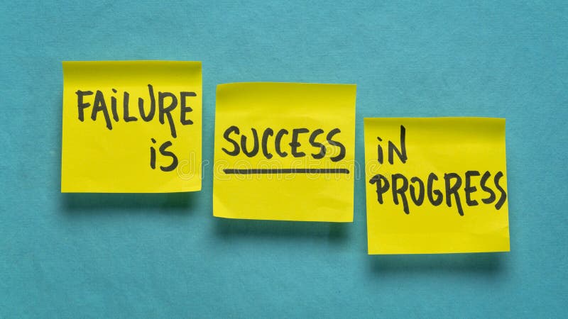 Failure is Success in Progress Inspirational Reminder Stock Photo ...