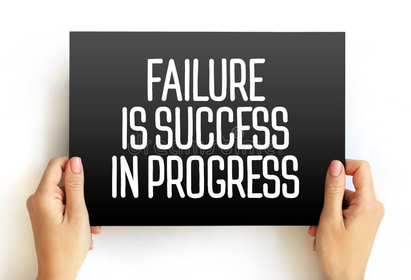 Failure is Success in Progress Text on Card, Concept Background Stock ...