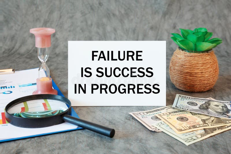 Failure is Success in Progress - Appearing Behind Torn Paper Stock ...