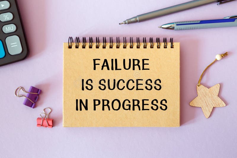 Failure is Success in Progress - Appearing Behind Torn Paper Stock ...