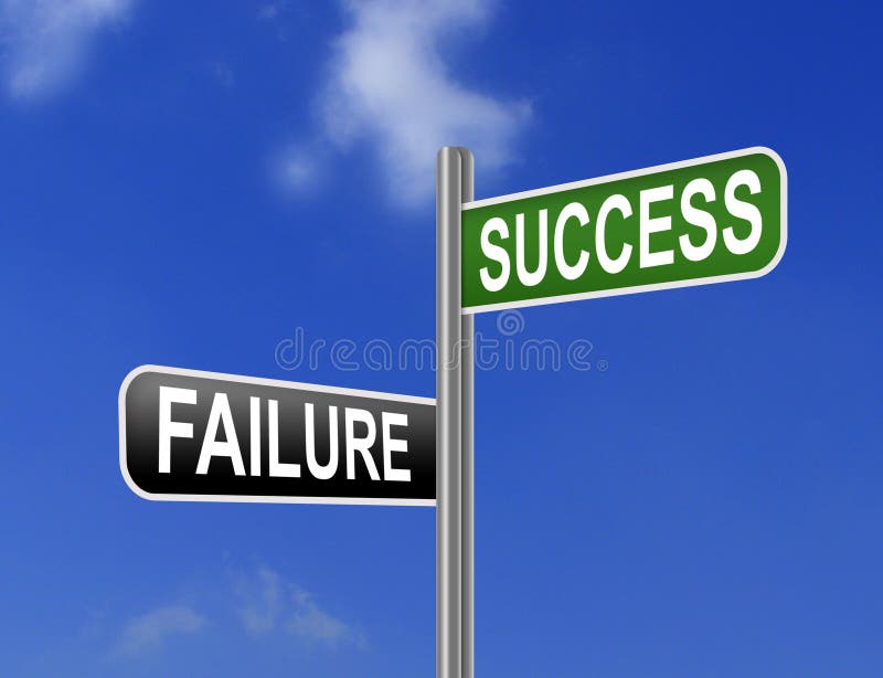 Failure and Success on Road Sign Stock Photo - Image of post, route ...
