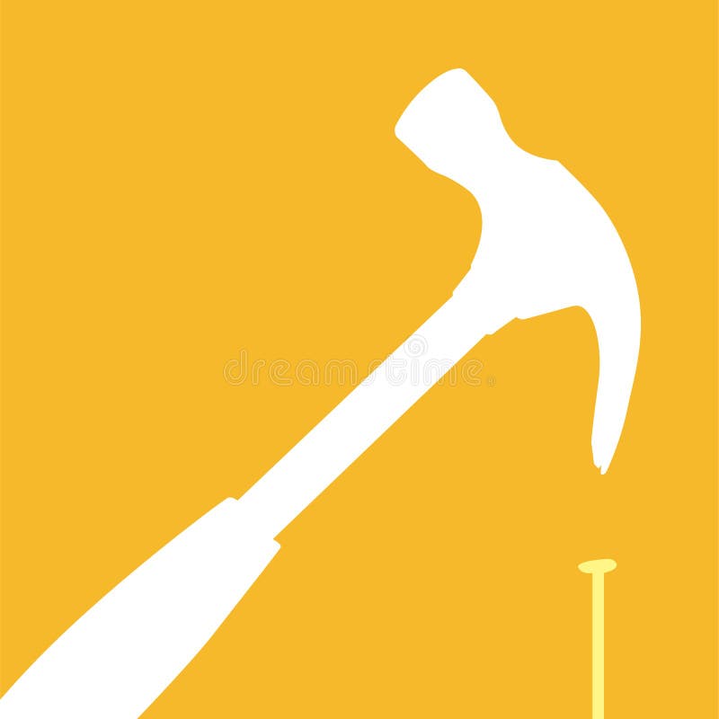 Failure or Using a Hammer Incorrectly Stock Vector - Illustration of ...