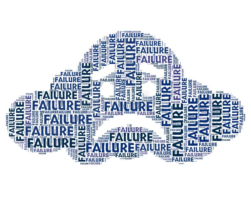 Failure Word Represents Lack of Success and Defeat Stock Illustration ...