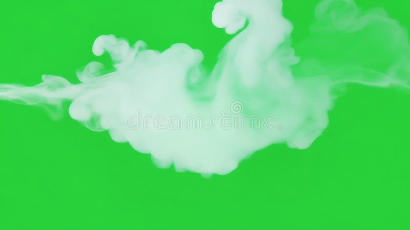 Faint Cloudlike Forms Float Softly Gradually Dissipating Amidst the Emerald Tone. Green Screen ...