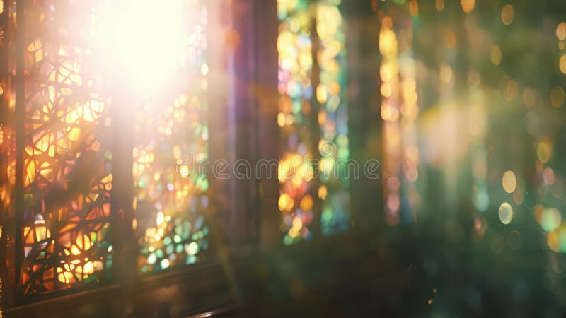 A Faint Glow of Sunlight Filters through Stained Glass Windows Creating ...