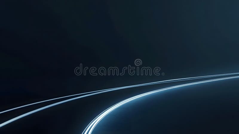 Faint Glowing Path, Soft Curve Across Frame, Open Space, Black-blue ...