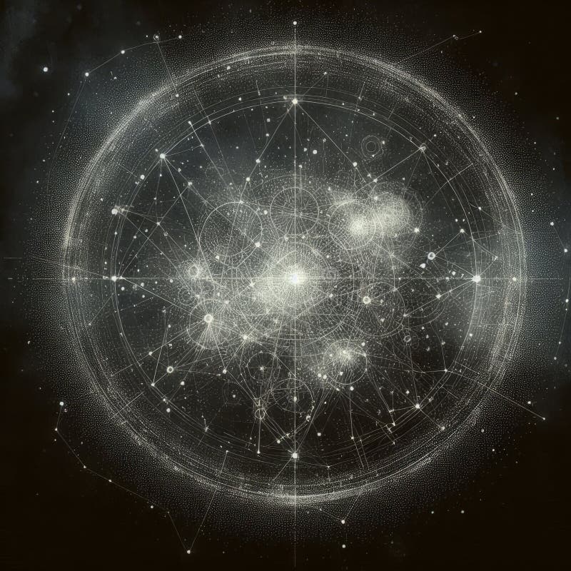 A Faint Outline of a Specific Constellation Rendered in Delicat Stock ...