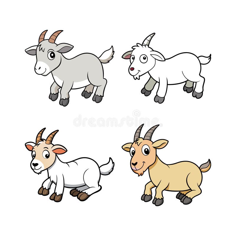 Fainting Goat Coloring Page for Kids Stock Vector - Illustration of ...