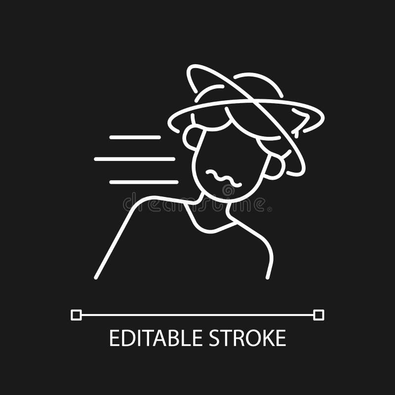 Fainting White Linear Icon for Dark Theme Stock Vector - Illustration ...