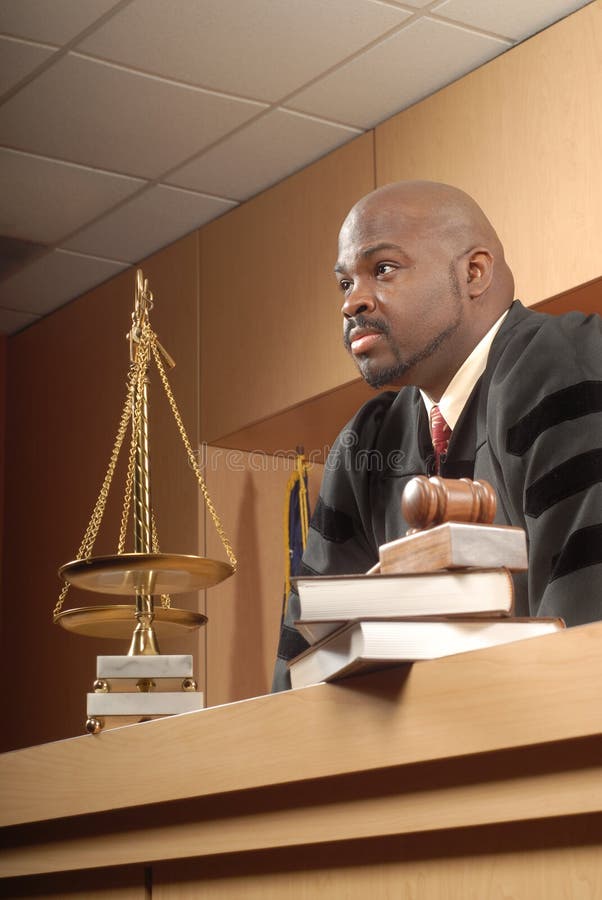 Fair and attentive judge stock image. Image of male, contemplating ...