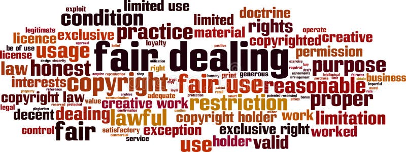 Fair dealing word cloud stock vector. Illustration of restriction ...