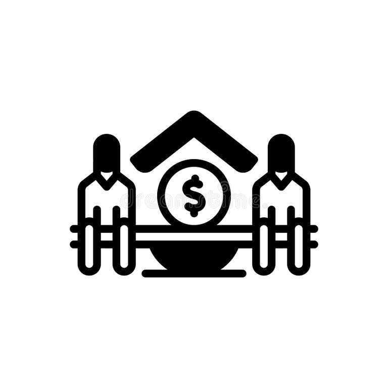 Black Solid Icon for Fair Distribution, Fair and Financial Stock ...