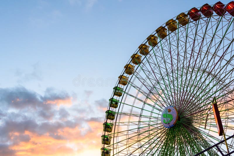 Fair Ferris Wheel at Sunset II Stock Image - Image of purple, ride ...
