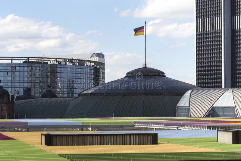 Fair in frankfurt germany stock photo. Image of tower - 104714572