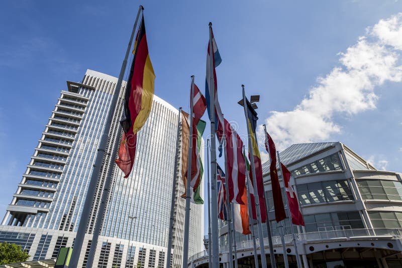 Fair in frankfurt germany stock image. Image of glass - 104714833