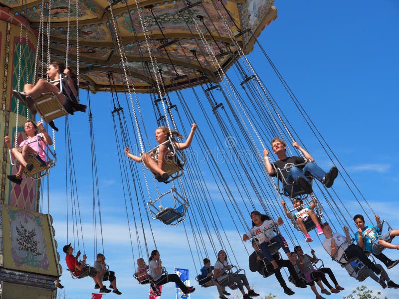 Fair Goers on Exciting Ride Editorial Photography - Image of exhibition ...