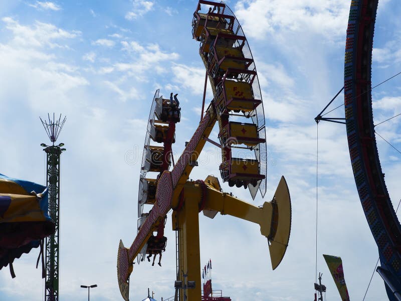 Fair Goers on Exciting Ride Editorial Stock Image - Image of rides ...
