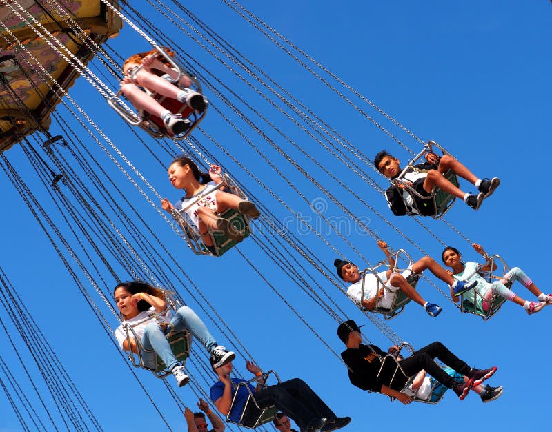 Fair Goers on Exciting Ride Editorial Stock Image - Image of rides ...