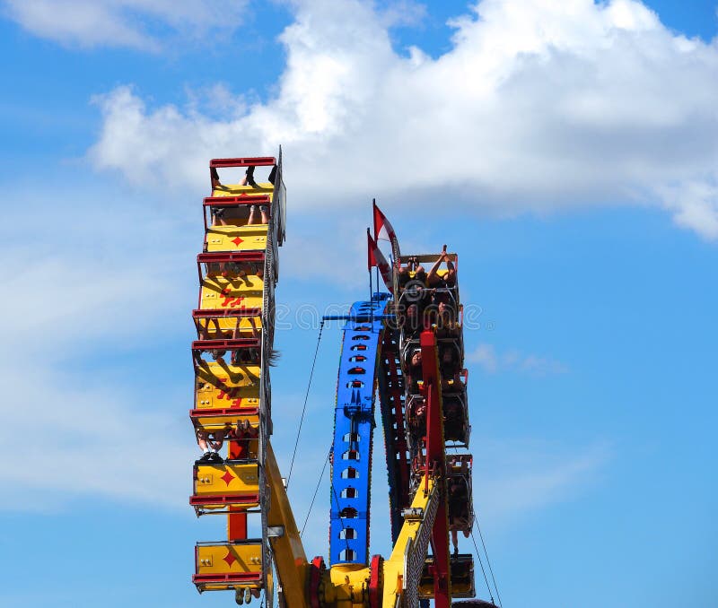 Fair Goers on Exciting Ride Editorial Photo - Image of entertain ...