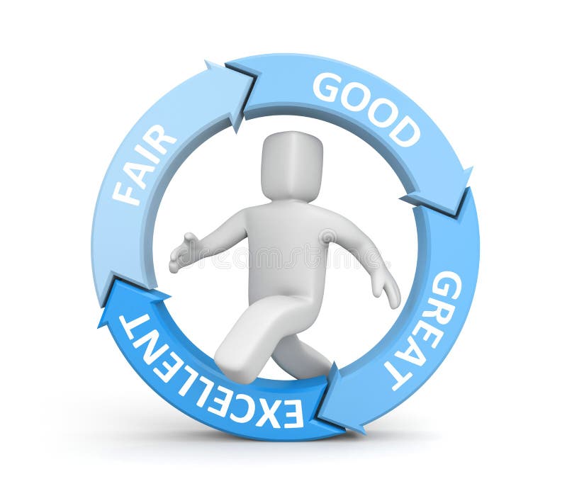 Poor, Fair, Good, Great To Symbolize Improvement Stock Illustration ...