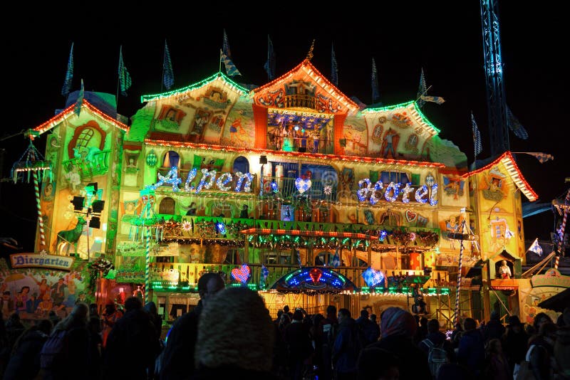 Fair ground attraction editorial photo. Image of winter - 53787416