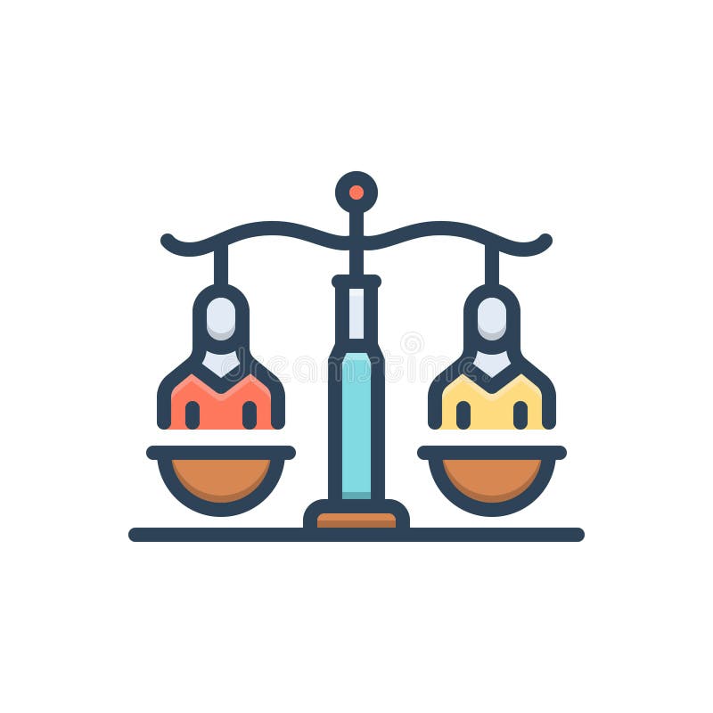 Color Illustration Icon for Fair, Impartial and Justice Stock Vector ...