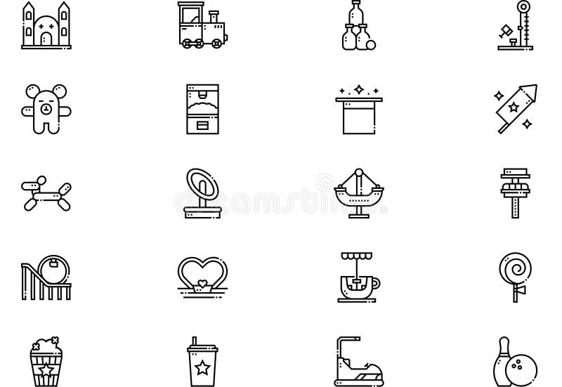 Fair Icons Collection is a Vector Illustration with Editable Stroke ...