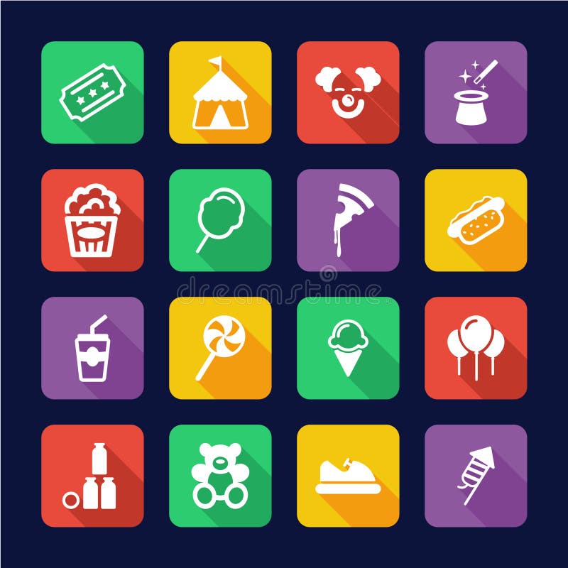 Fair Icons Flat Design stock vector. Illustration of concept - 50347762