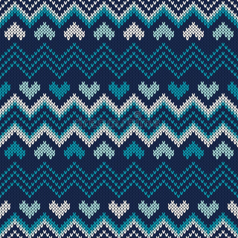 Knitted Seamless Pattern in Fair Isle Style Stock Vector - Illustration ...