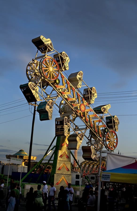 Fair Rides at Night stock image. Image of entertainment - 4837387