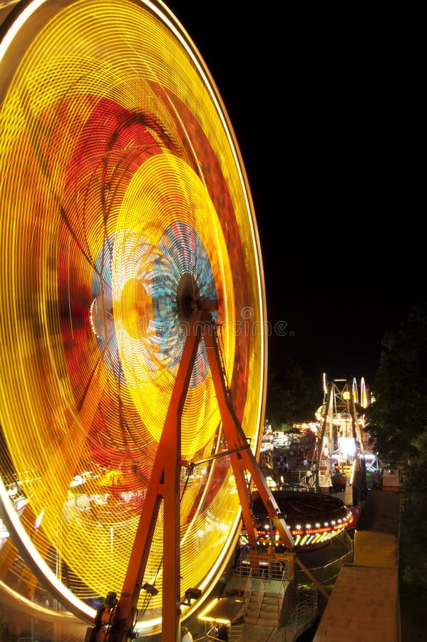 Fair Rides at Night stock image. Image of entertainment - 4837387