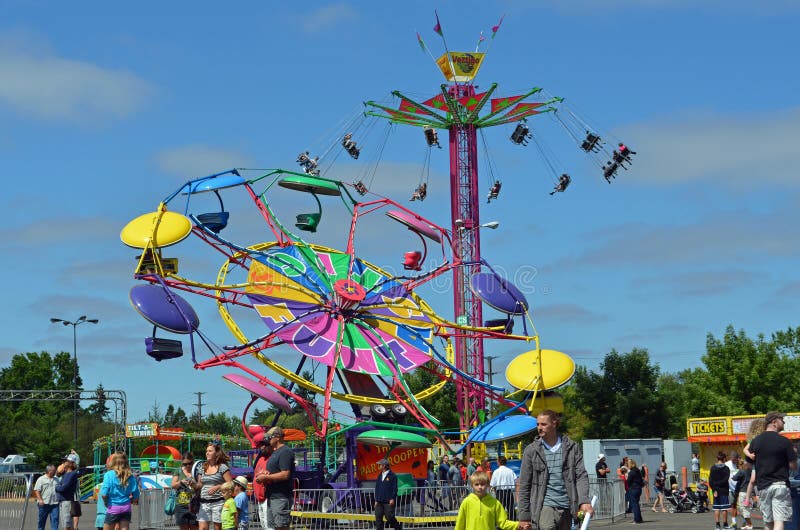Fair Rides at Night stock image. Image of entertainment - 4837387