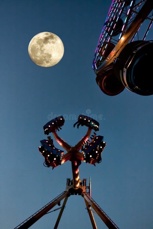 Fair Rides At Night stock image. Image of entertainment - 4837387